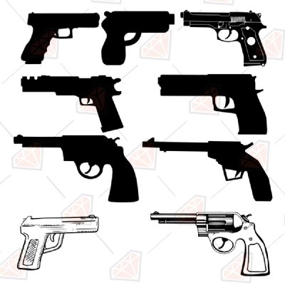 Pistol SVG Bundle, Weapon Gun SVG Files | PremiumSVG