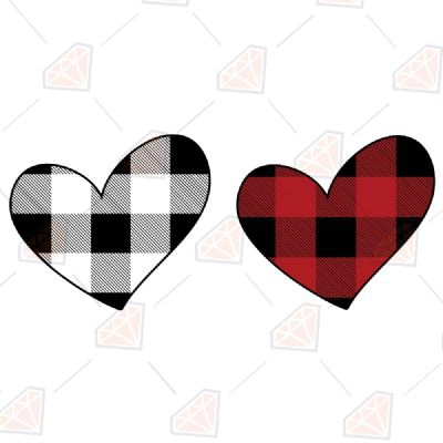 Buffalo Plaid Hearts SVG Design & Cut File | PremiumSVG
