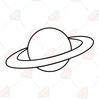 Planet Saturn Outline SVG, Saturn SVG File | PremiumSVG