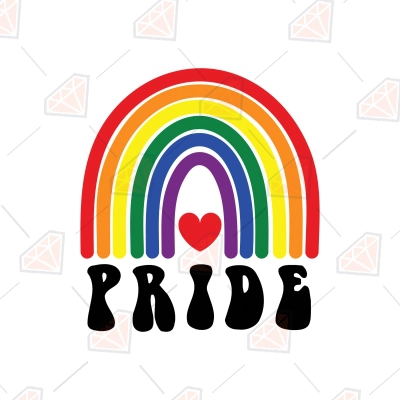 Rainbow Pride SVG with Heart, LGBT Design | PremiumSVG