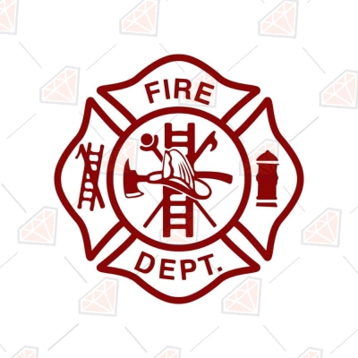 Red Firefighter Department Logo SVG, Maltese Cross SVG | PremiumSVG