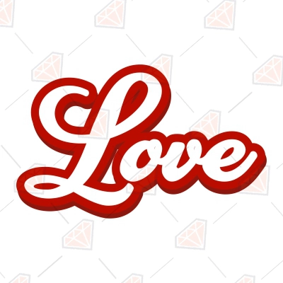 Red Love Letter SVG, Love Retro Writing SVG Cut Files | PremiumSVG