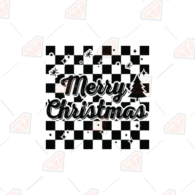 Retro Checkered Merry Christmas SVG | PremiumSVG