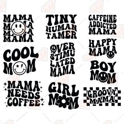 Retro Mama SVG Bundle, Boho Mom Shirt SVG Vector Files | PremiumSVG