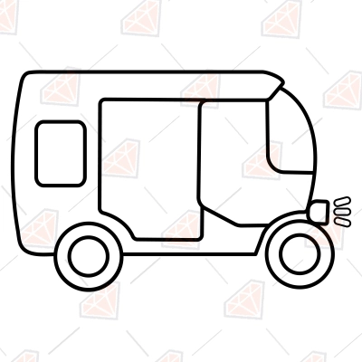 Rickshaw Outline SVG, Clipart Instant Download | PremiumSVG