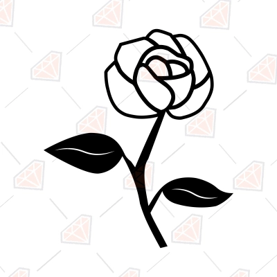 Rose Silhouette SVG, Cut and Clipart Files | PremiumSVG