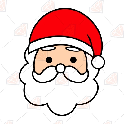 Santa Face SVG, Basic Santa Claus SVG Cut File Digital Download ...