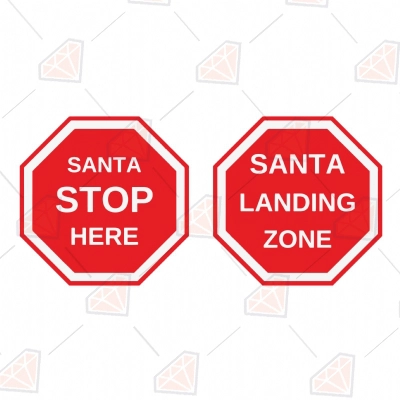 Santa Landing Place Sign SVG Cut File | PremiumSVG
