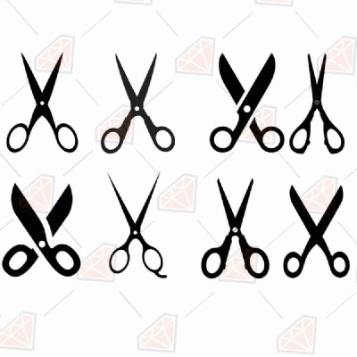 Scissor Bundle SVG Cut File, Scissors Clipart | PremiumSVG