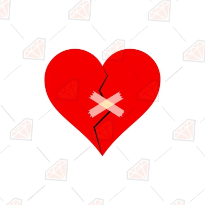 Broken Heart SVG with Plaster | PremiumSVG