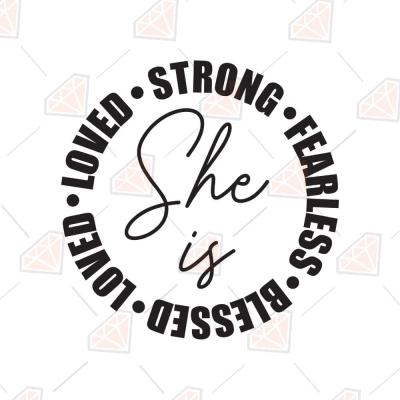 She Is Strong Fearless Blessed SVG | PremiumSVG