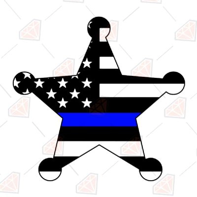 Deputy Sheriff Star Badge SVG File, Thin Blue Line Deputy Sheriff SVG ...
