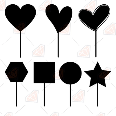 Simple Cake Topper SVG Bundle & Cut Files, Instant Download | PremiumSVG