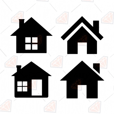 Simple Houses SVG Clipart Files, House Bundle SVG | PremiumSVG