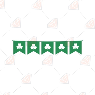 Simple Shamrock Banner SVG, Clover Leaf Vector Files | PremiumSVG