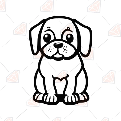 Simple Sitting Dog Outline