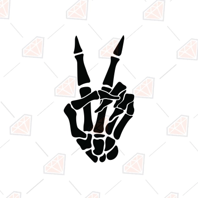 Skeleton Hand SVG Peace Sign, Skull Hand SVG | PremiumSVG