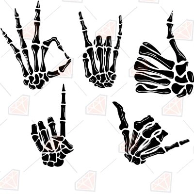 Skeleton Hands SVG Bundle Cut Files | PremiumSVG