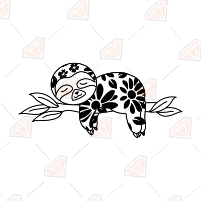 Sloth Mandala SVG, Sleeping Sloth SVG | PremiumSVG