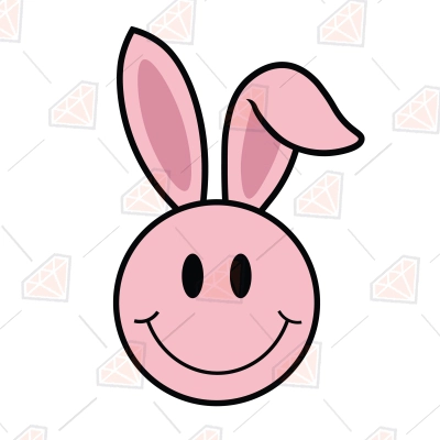 Smiley Face Bunny SVG, Bunny Ear SVG | PremiumSVG