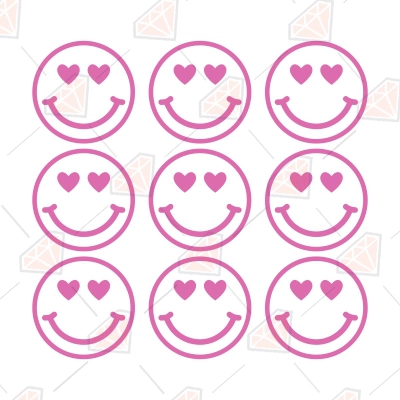 Smiley Face SVG Pattern, Valentine's Day SVG | PremiumSVG