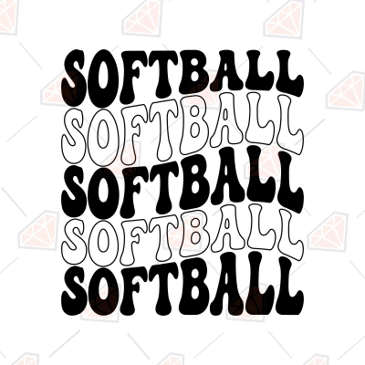 Softball SVG Design with Wavy Text, Softball SVG Shirt | PremiumSVG