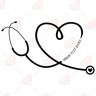 Split Heart Stethoscope SVG, Nurse Monogram SVG | PremiumSVG
