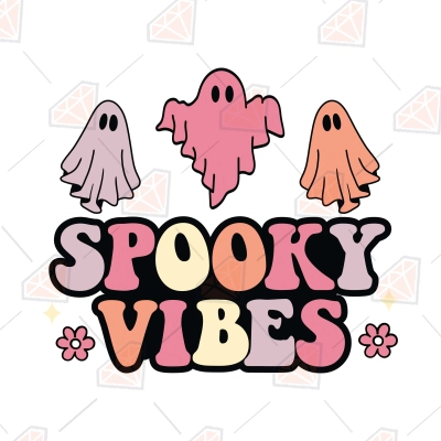 Spooky Vibes PNG with Ghosts, Halloween SVG PNG | PremiumSVG