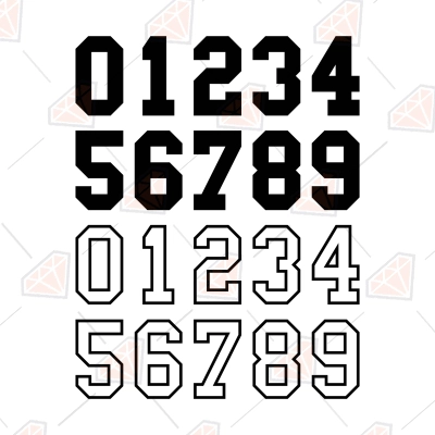 Sport Numbers SVG Cut File, Black Numbers SVG Bundle | PremiumSVG