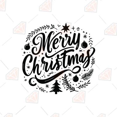 Stylish Merry Christmas Circle Text SVG | PremiumSVG
