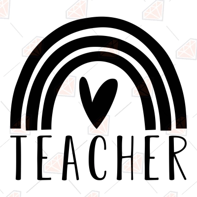Teacher with Boho Rainbow SVG, Teacher SVG | PremiumSVG