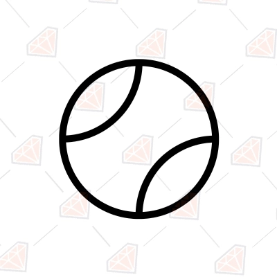 Tennis Ball Outline SVG Cut File, Instant Download | PremiumSVG