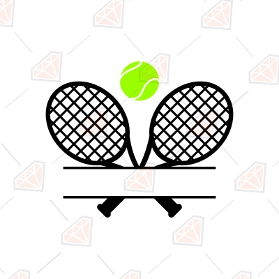Tennis Monogram SVG, Split Racket SVG, PNG, DXF | PremiumSVG