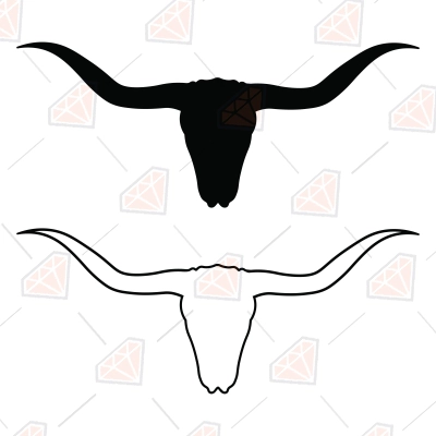Texas Longhorn Silhouette, Longhorn Outline SVG | PremiumSVG