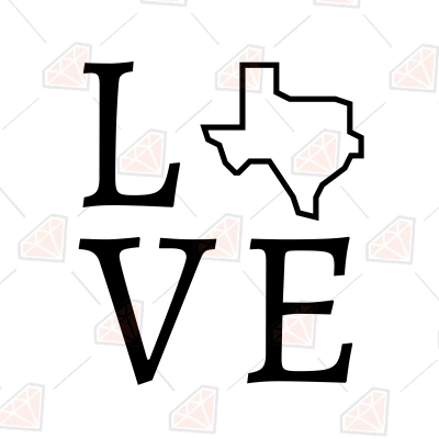 Texas Love SVG Vector File, Texas Map Outline SVG | PremiumSVG