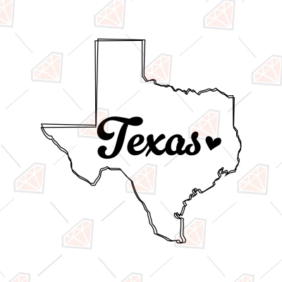 Texas Love SVG, USA State Map SVG Vector Files | PremiumSVG