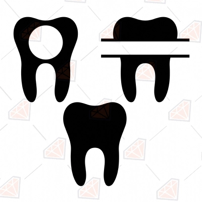 Tooth Monogram SVG Cut File, Tooth SVG | PremiumSVG