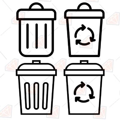 Trash Can SVG Cut Files | PremiumSVG