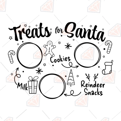 Treats for Santa SVG, Santa Cookies Tray SVG | PremiumSVG