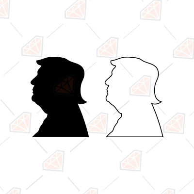 Trump SVG Silhouette, Trump Profile SVG Outline | PremiumSVG