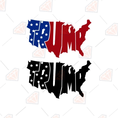 Trump Text America Map SVG Files | PremiumSVG
