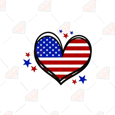 USA American Flag Heart SVG, 4th of July SVG Shirt | PremiumSVG