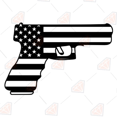 Glock USA Flag Gun SVG | Patriotic Gun SVG Vector File, | PremiumSVG