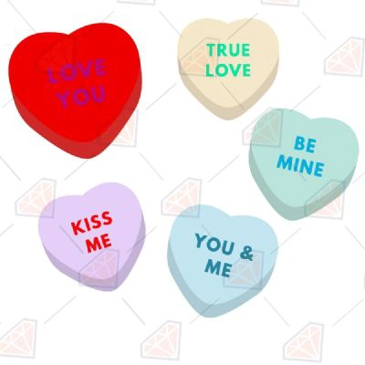 Valentine's Conversation Hearts SVG Design File | PremiumSVG