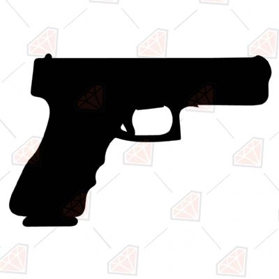 Pistol Gun SVG Cut File, Basic Gun Silhouette | PremiumSVG