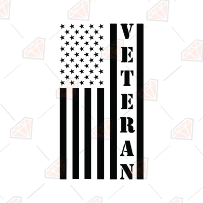 Vertical Veteran Flag SVG, Veteran Day SVG Cut File | PremiumSVG
