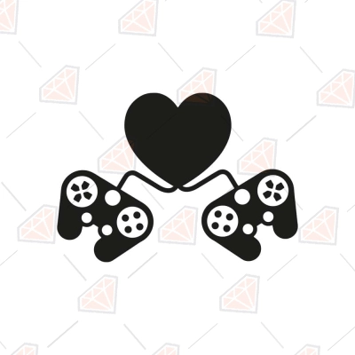 Video Game Heart Controller SVG Cut File | PremiumSVG