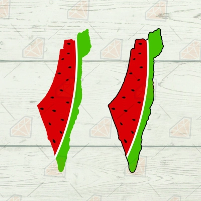 Watermelon Palestine SVG Map | PremiumSVG