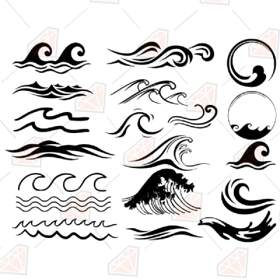 Waves SVG Bundle, Ocean Wave SVG Cut, and Cliparts | PremiumSVG