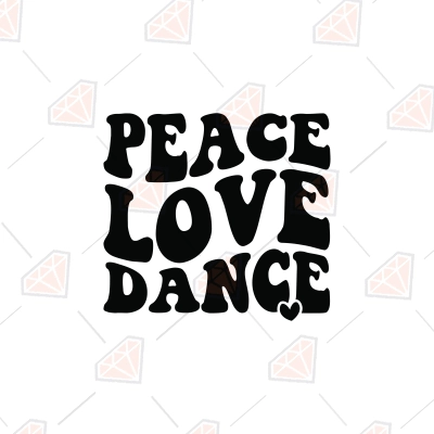 Wavy Peace Love Dance SVG | PremiumSVG